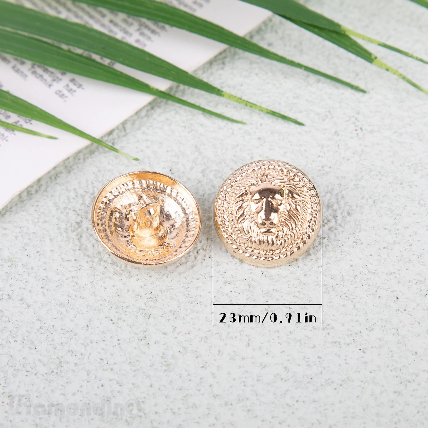 Snapklik.com : 30 Pack 23mm Metal Lion Head Sewing Buttons Vintage Gold ...