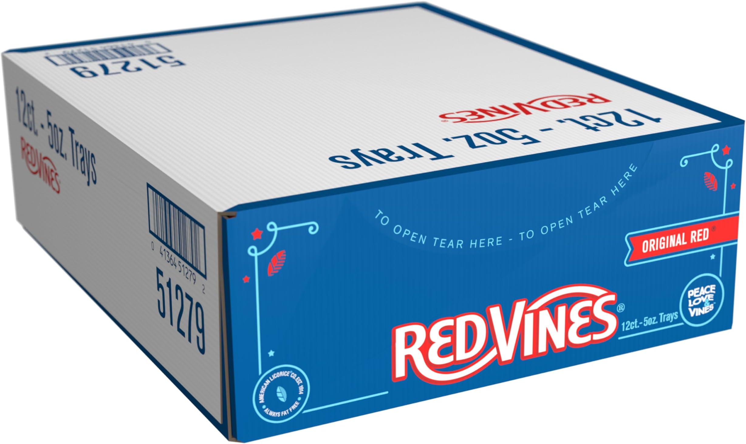 Amazon.com : Red Vines Original Red Licorice Twists, 5oz Tray (12 Pack ...
