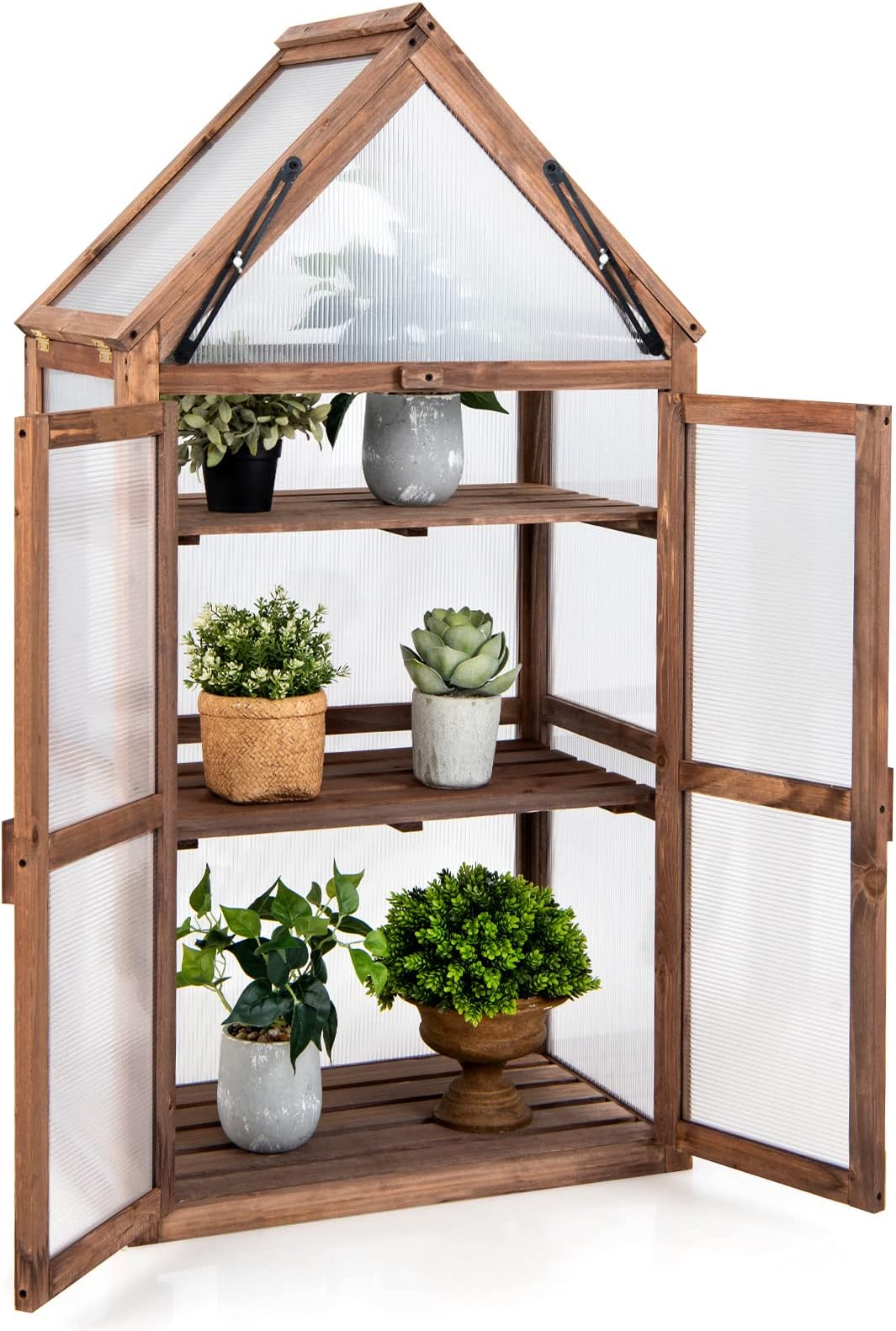 Amazon.com: Esschert Design GT32 Hardwood Small Greenhouse : Everything ...