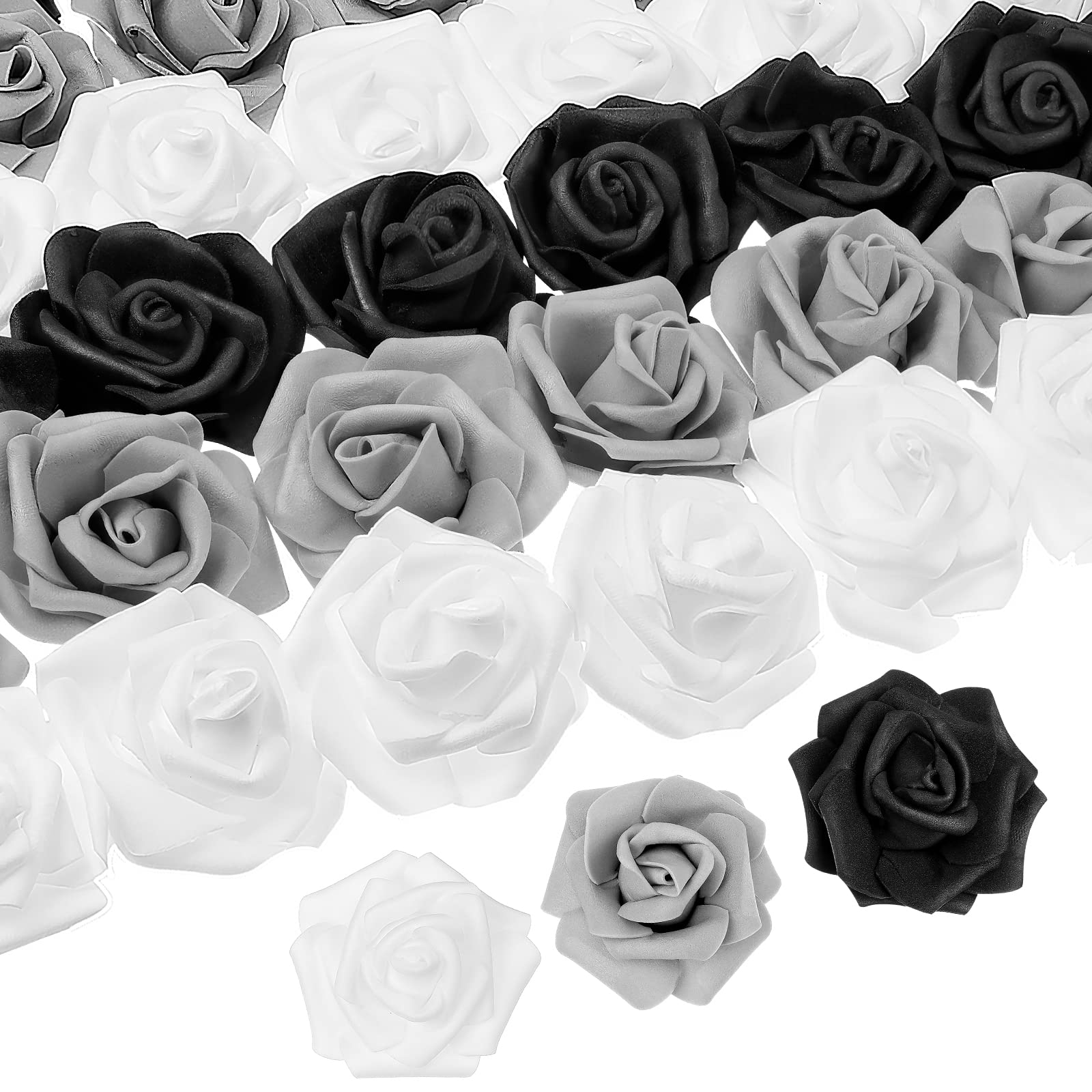 Amazon.com: 200 Pcs Artificial Rose Heads Bulk Real Faux Roses Foam ...