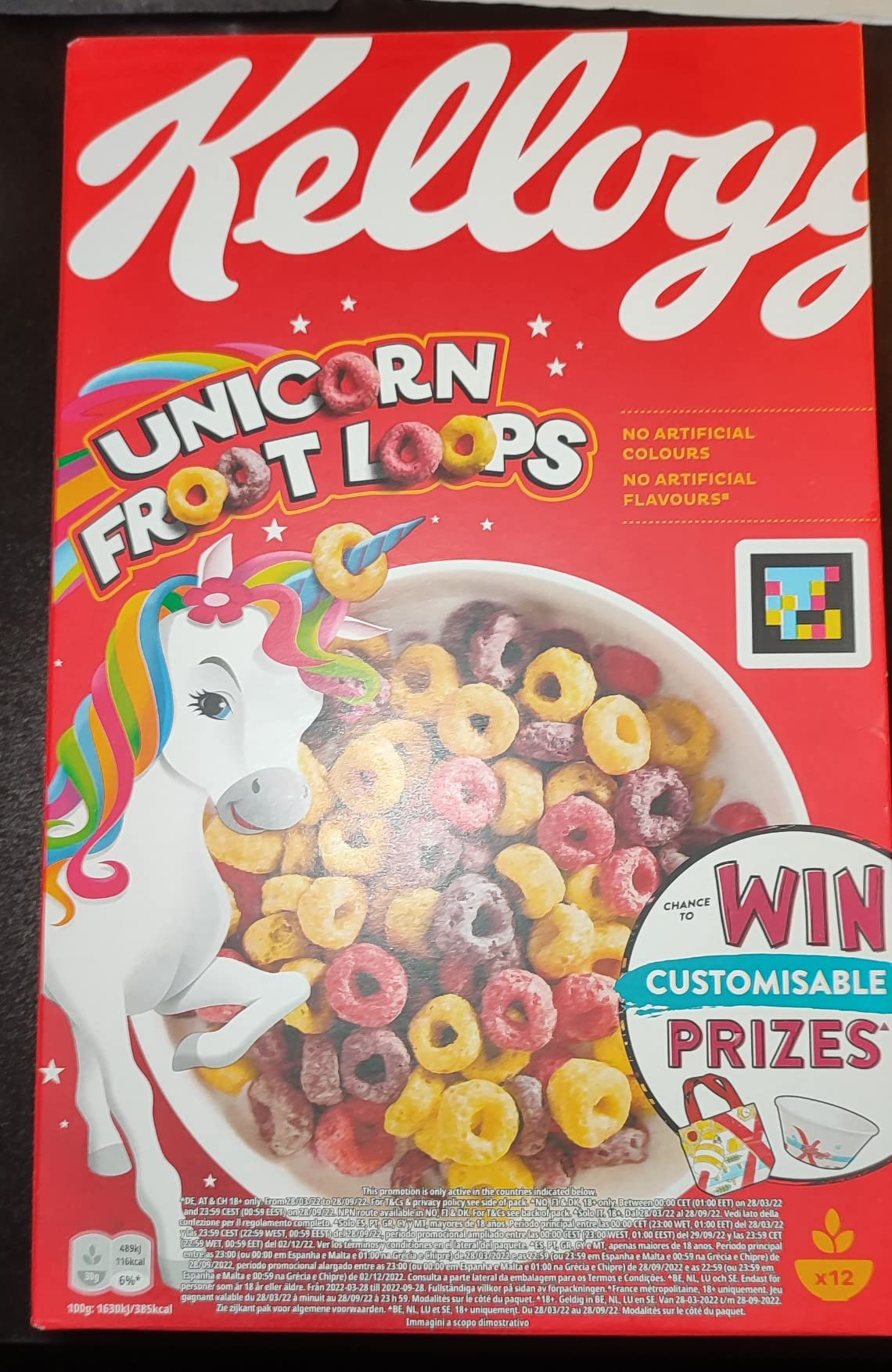 Kellogg's Froot Loops Frühstückscerealien (6 x 375 g) – bunte Kringel ...