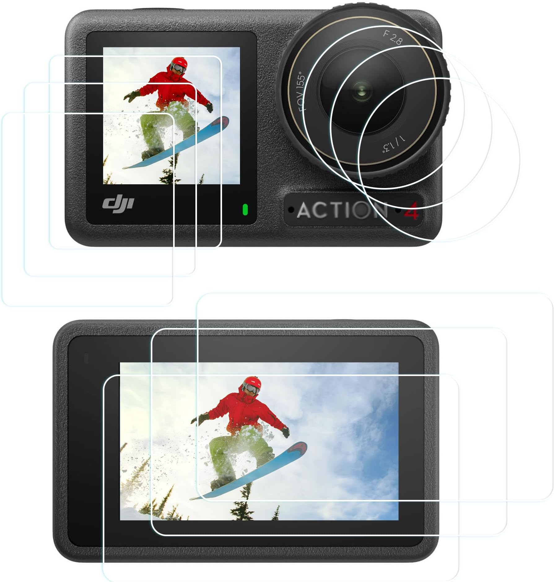 Amazon.com: PCTC Osmo Action 4/3 Screen Protector for DJI Action 4/3 ...
