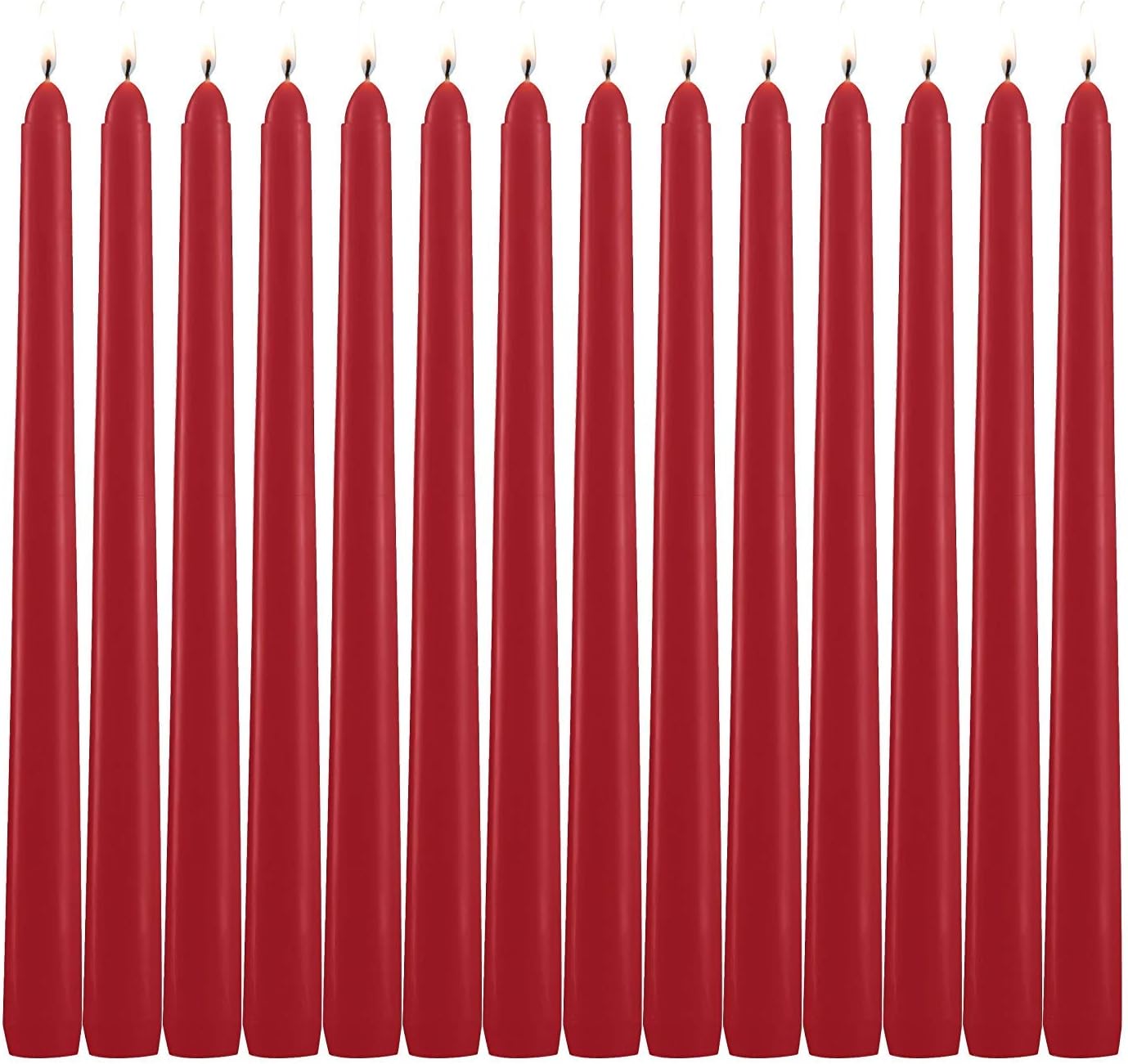 Amazon.com: HELLY 14 Pack Tall Red Taper Candles - 10 Inch Red Dripless ...