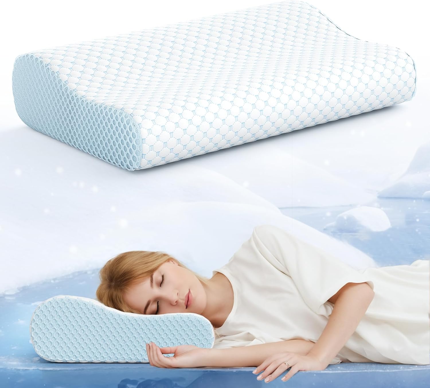 Amazon.com: Ruizman Cervical Neck Pillow for Sleeping - 2 Heights ...