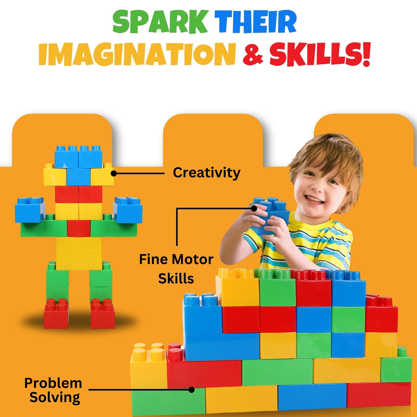 Snapklik.com : Liberty Imports 24 PCS Giant Building Blocks Starter Set For Toddlers, Plastic ...
