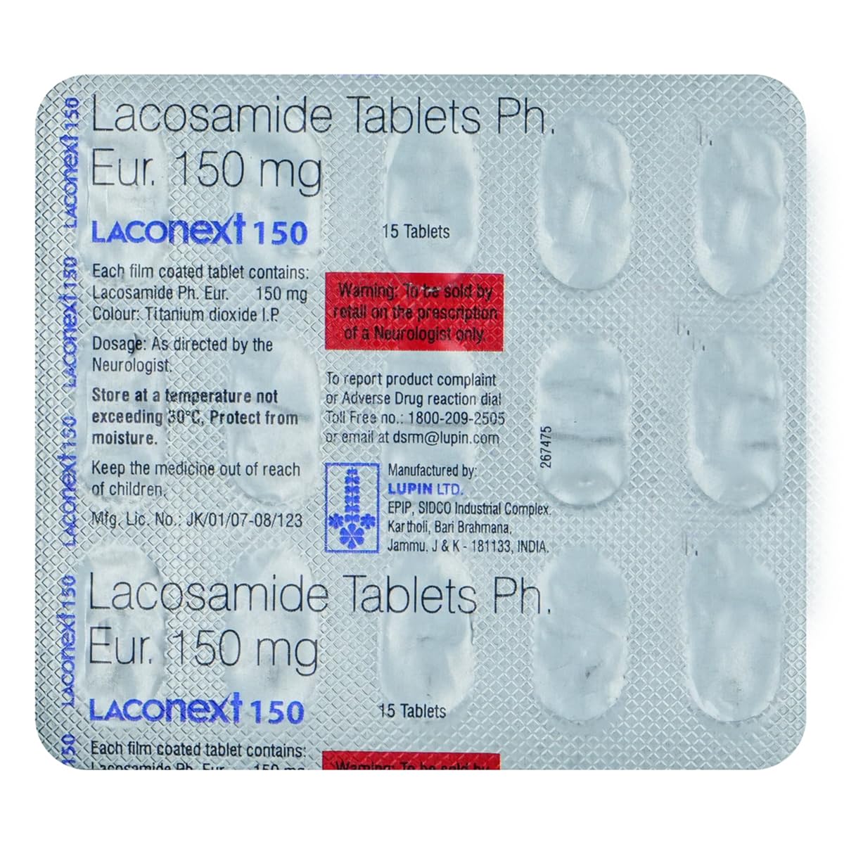Laconext 150 mg - Strip of 15 Tablets : Amazon.in: Health & Personal Care