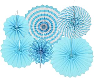 Amazon.com: MECCANIXITY Hanging Paper Fans Party Set 12Pcs Round ...