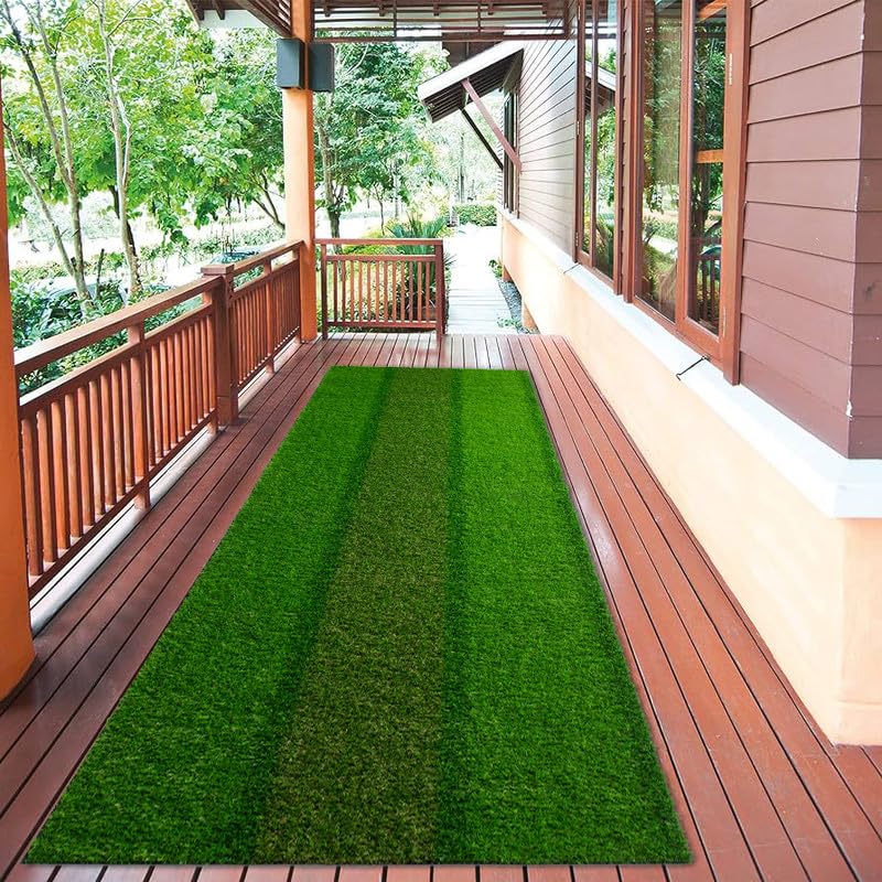 Amazon.com: Striped Artificial Grass Turf Indoor Outdoor Rug 3FTX10FT ...