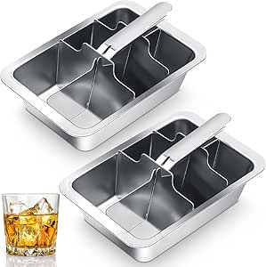 Amazon.com: Yaocom 2 Pcs 6 Slot Stainless Steel Ice Cube Maker and Tray ...