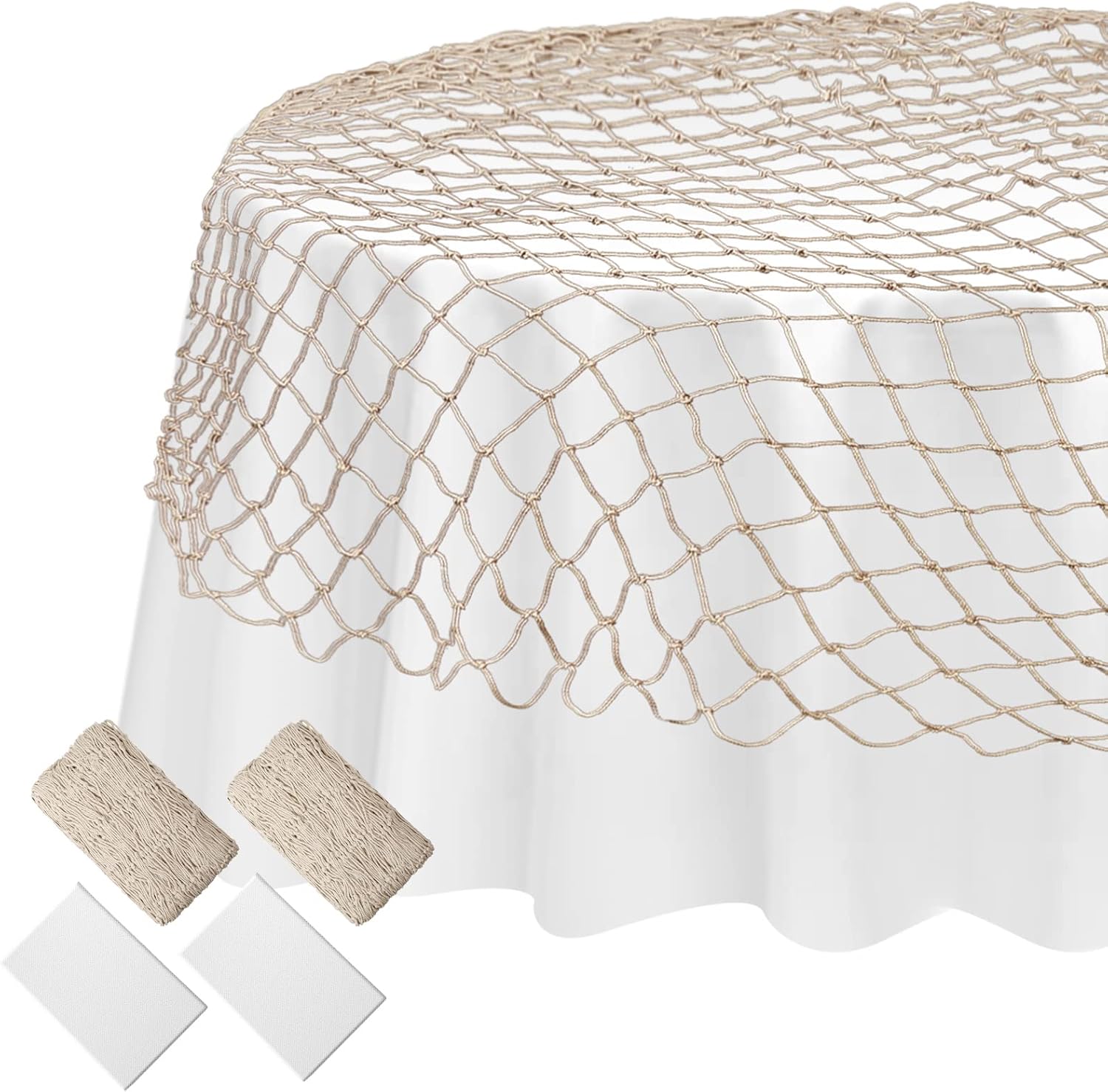 Amazon.com: Irenare 4 Pack Fish Net Decorative and Tablecloth Set ...