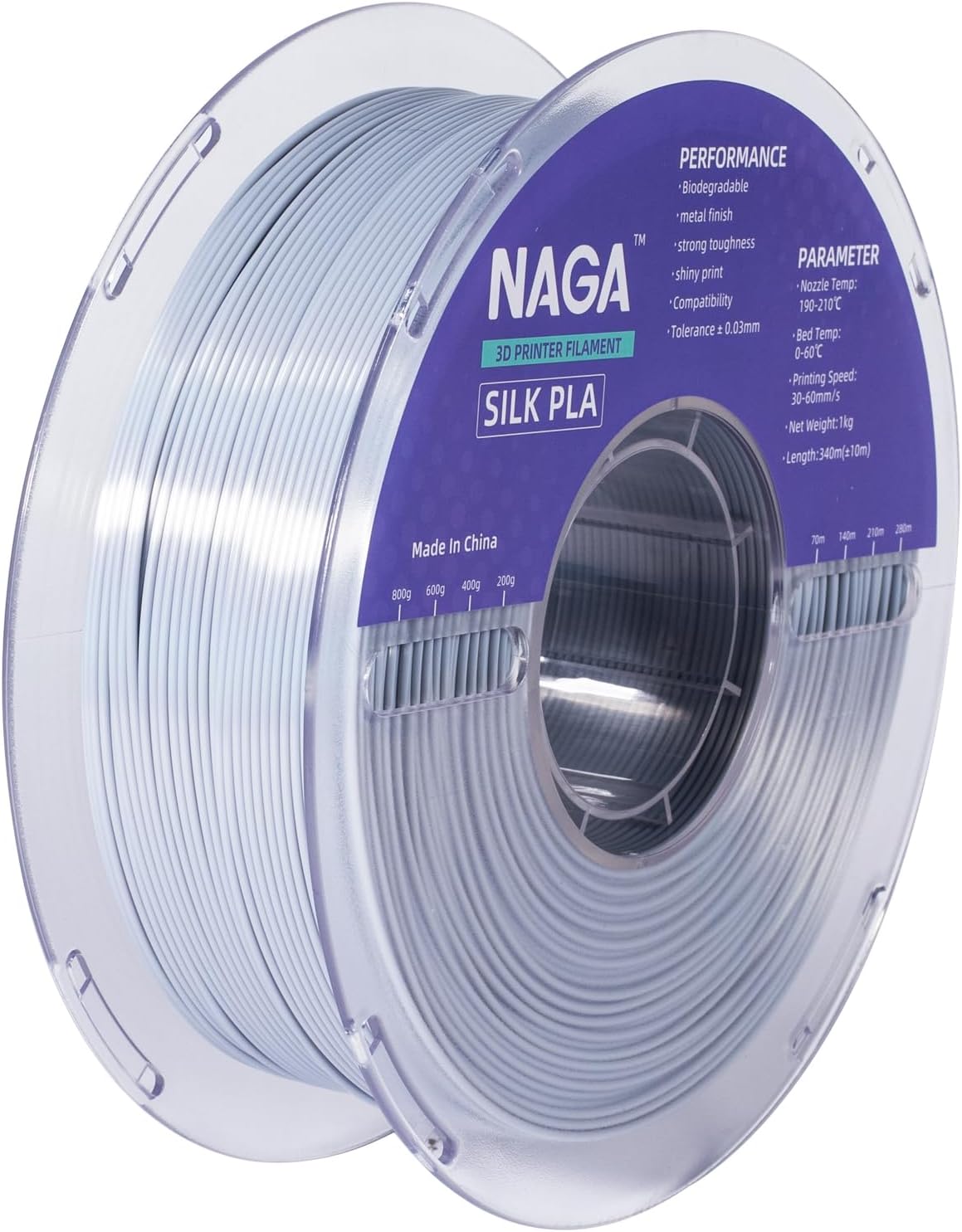 Amazon.com: NAGA Shiny Silk PLA Filament, High Gloss 3D Printer ...