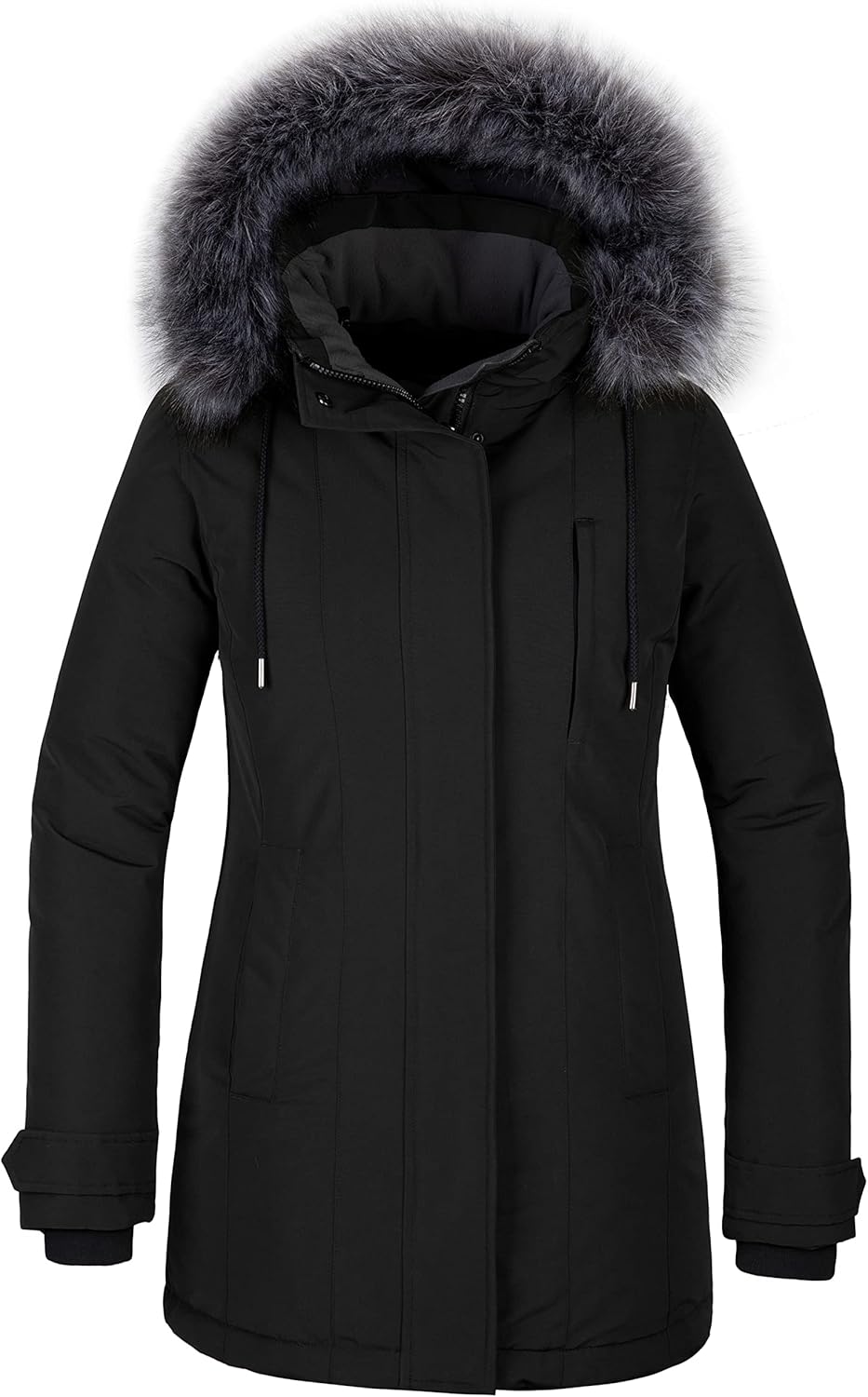 CHIN·MOON Women's Winter Coat Warm Puffer Jacket Windproof Long Quilted ...