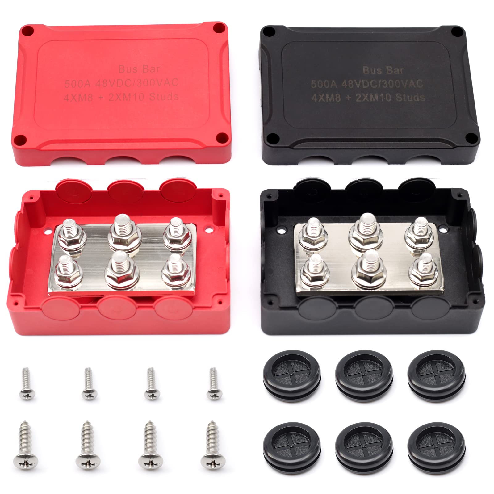 Amazon.com: Power Distribution Block Bus Bar Waterproof 2PCS, 4 ...