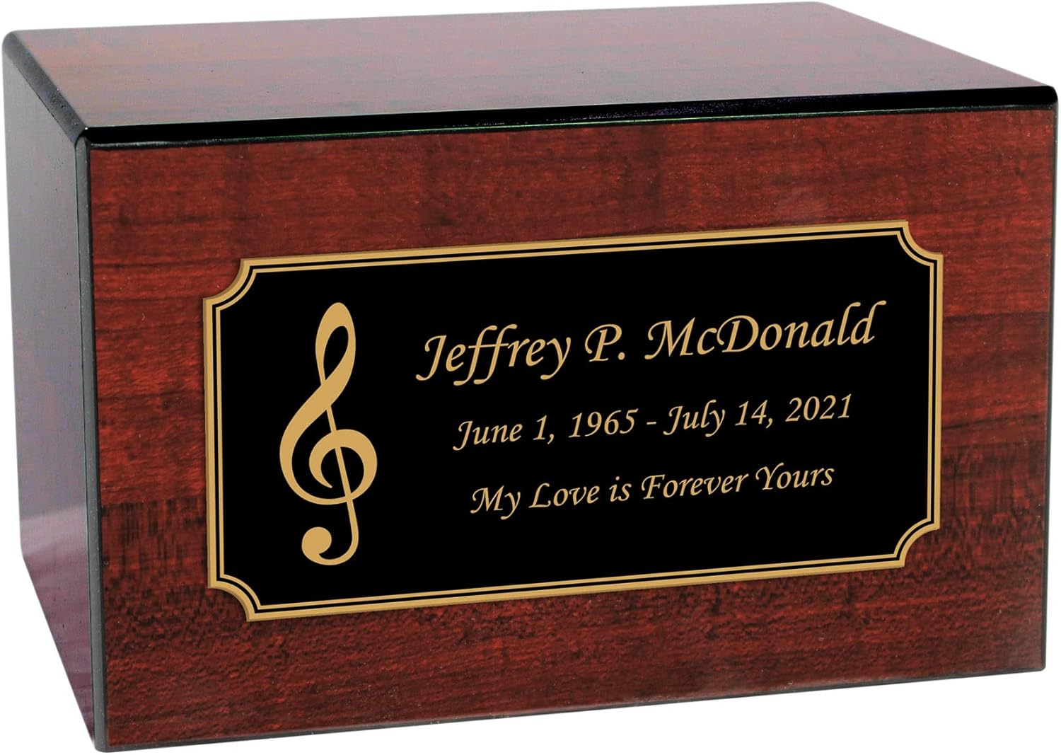 Amazon.com: Music Themed Heirloom Cherry Wood Cremation Urn for Ashes ...