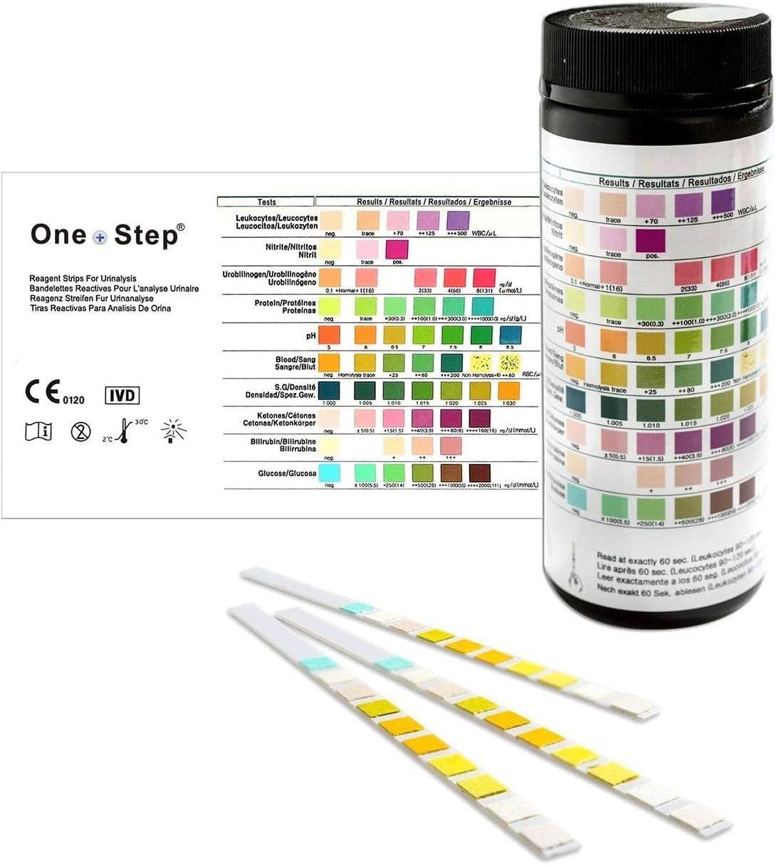 10 Parameter Urine Strips | Dipstick Tests | 100 Test Strips : Amazon ...