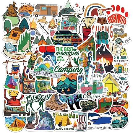 Amazon.com: 200 Pieces Outdoor Adventure Stickers Vinyl Waterproof ...