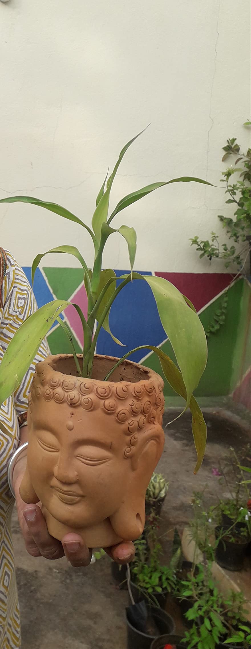 Khavi Arts Premium Artisanal Terracotta Clay Buddha Pot / Planter for ...