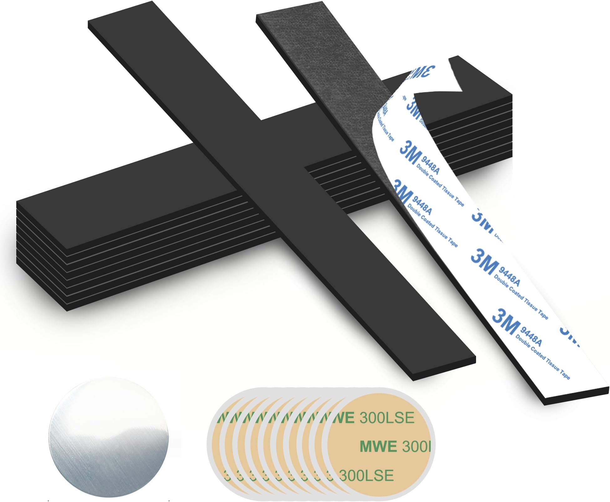 Amazon.com : Magnetic Strips 2 Pack with 3M Strong Adhesive Backing ...