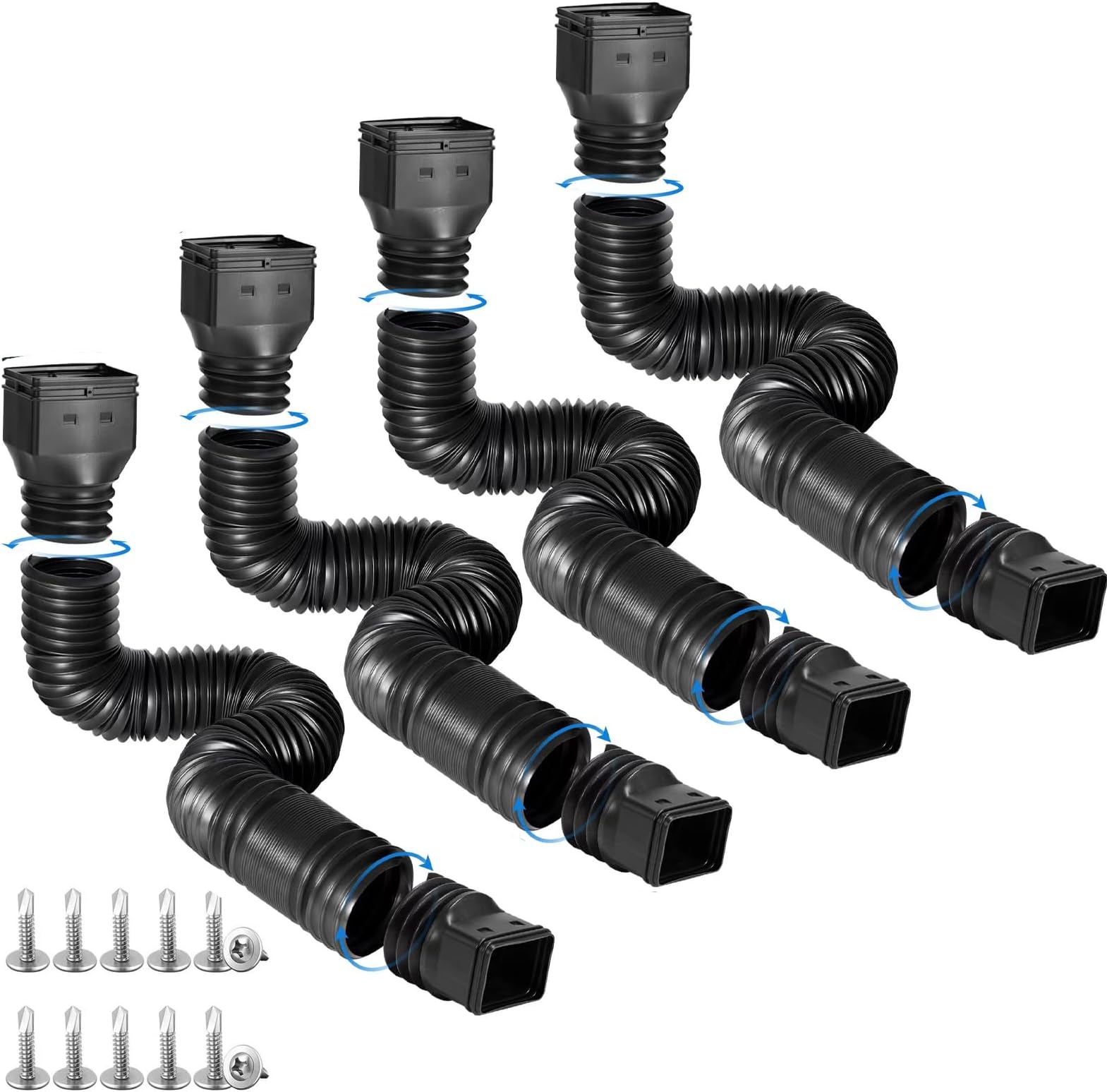 Amazon.com : plusgutter 4 Pack Rain Gutter Downspout Extensions ...