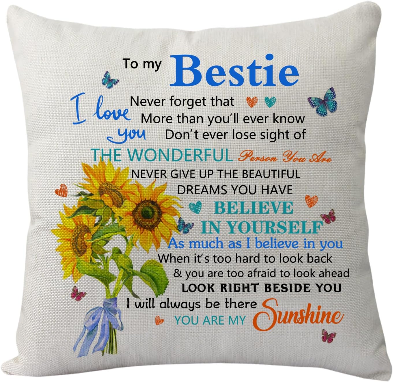 Amazon.com: KHLOY Bestie Pillowcase Gift from Best Friend ...