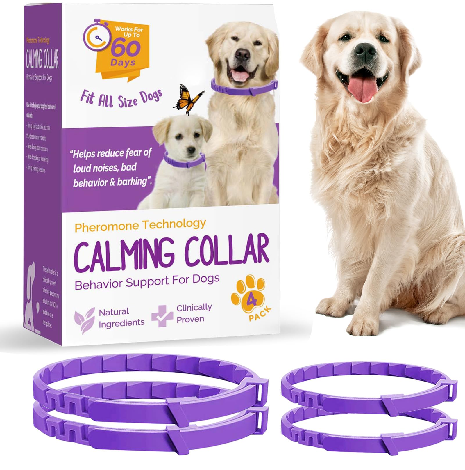 Calming Collar for Dogs, Dog Anxiety Relief, Adjustable Dog Calming ...
