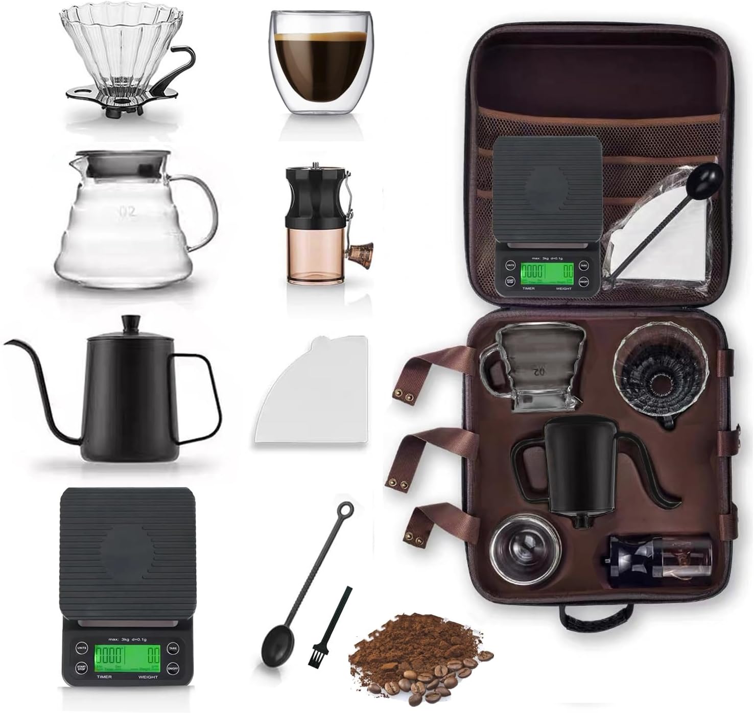 HJB VISSO Coffee Maker Set - 10 Pack V60 Pour Over Drip Coffee Kit With ...