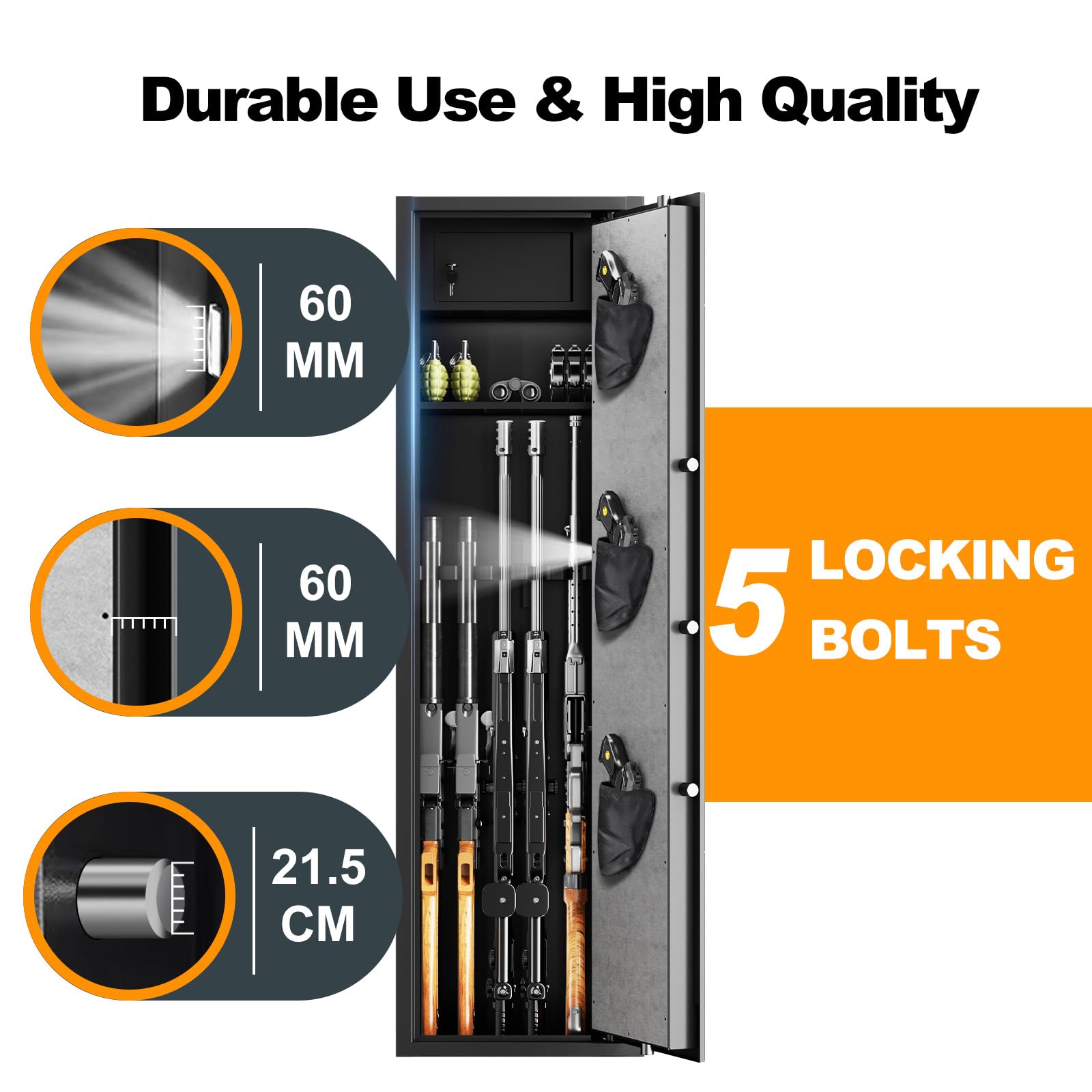 Snapklik.com : KARUIKEV 4-5 Large Gun Safes For Home Rifle And Pistols ...