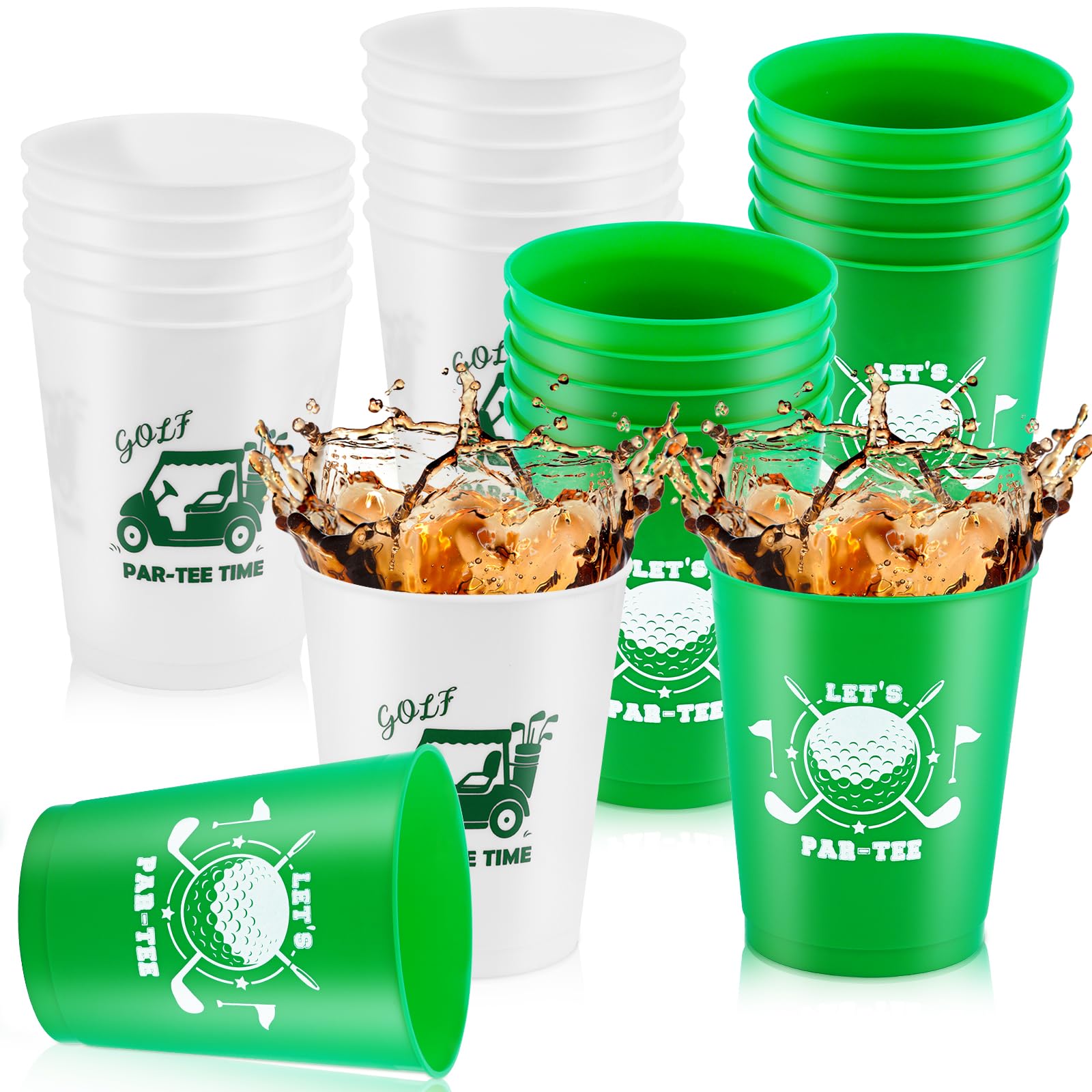 Amazon.com: Lemicin 24 Pcs Golf Party Plastic Cups, 12Oz Reusable ...