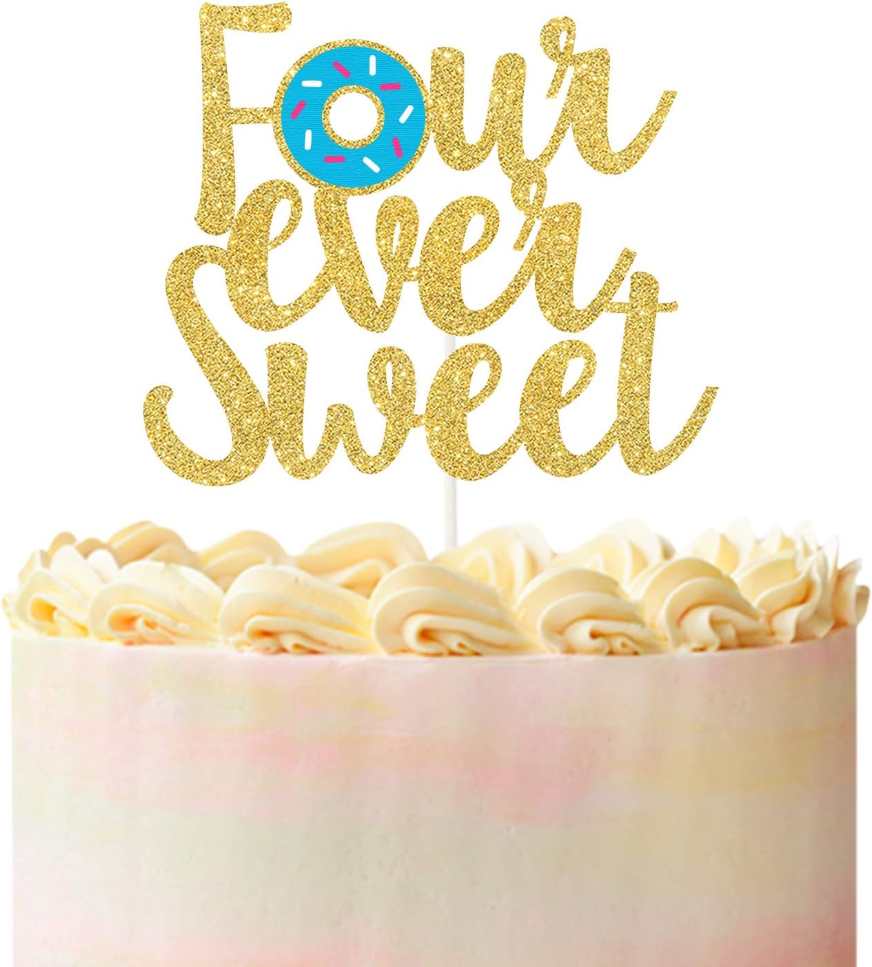Amazon.com: Four Ever Sweet Donut Cake Topper for Donut Up Birthday ...