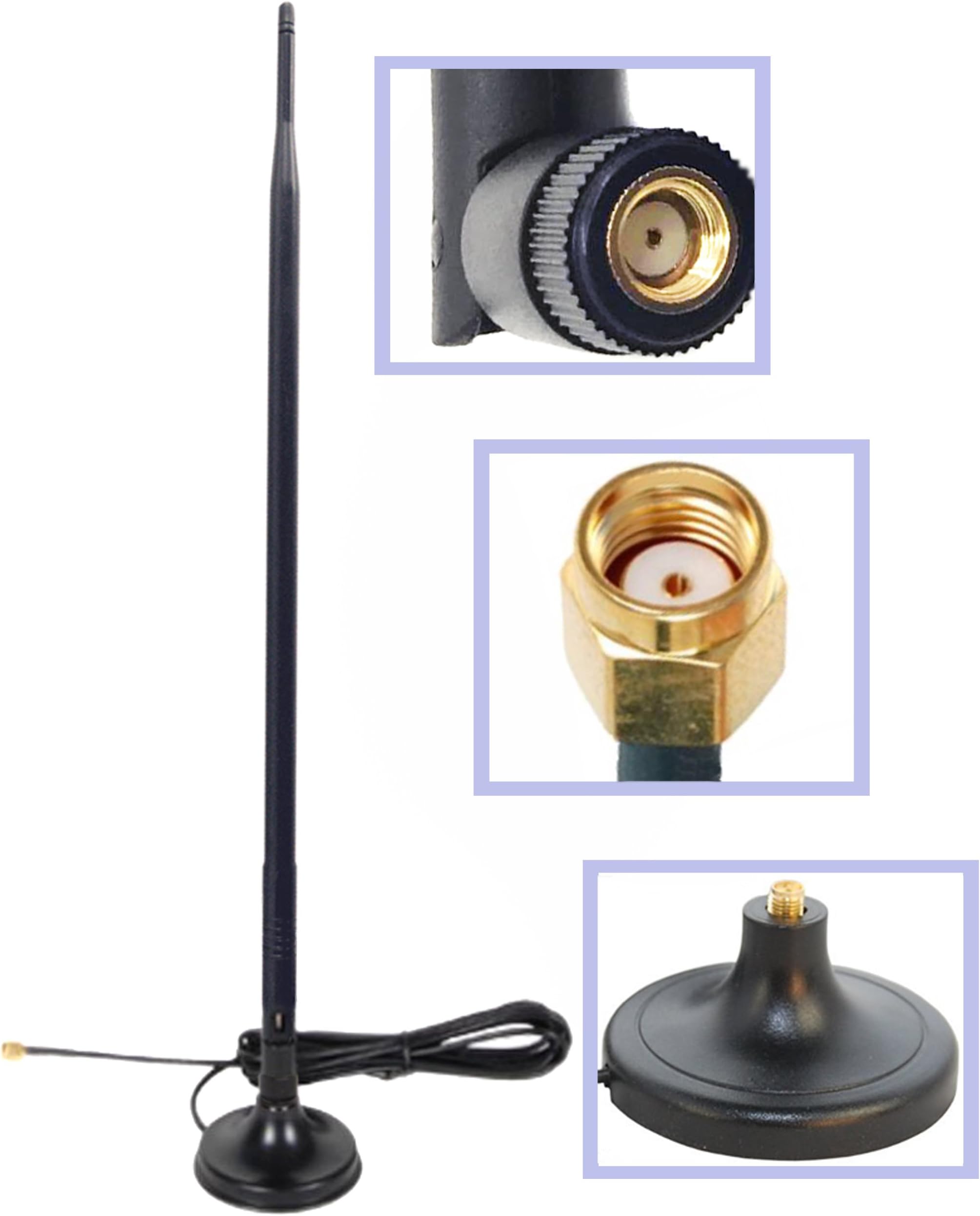 Amazon.com: SEBIKAM WiFi Booster Antenna with RP-SMA Male Connector ...