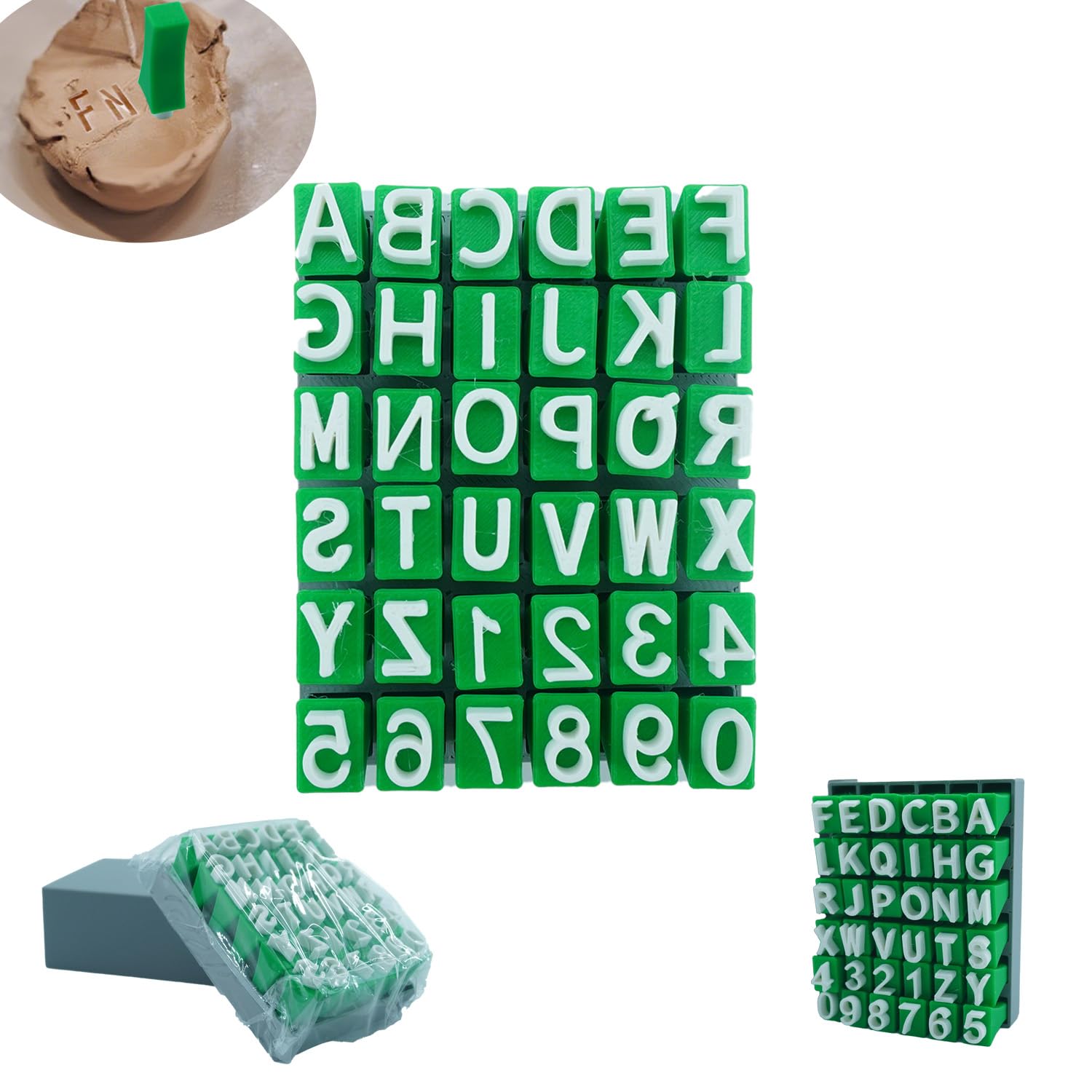 Snapklik.com : Alphabet Stamps Set For Clay Pottery, Uppercase Alphabet ...
