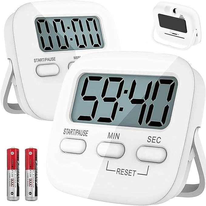 T Tersely 2 Pack Digital Kitchen Timer with AAA Battery Included, with ...