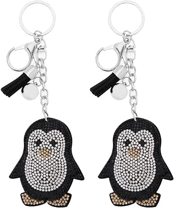 Create idea 2Pcs Crystal Penguin Keychains Penguin Key Rings with ...