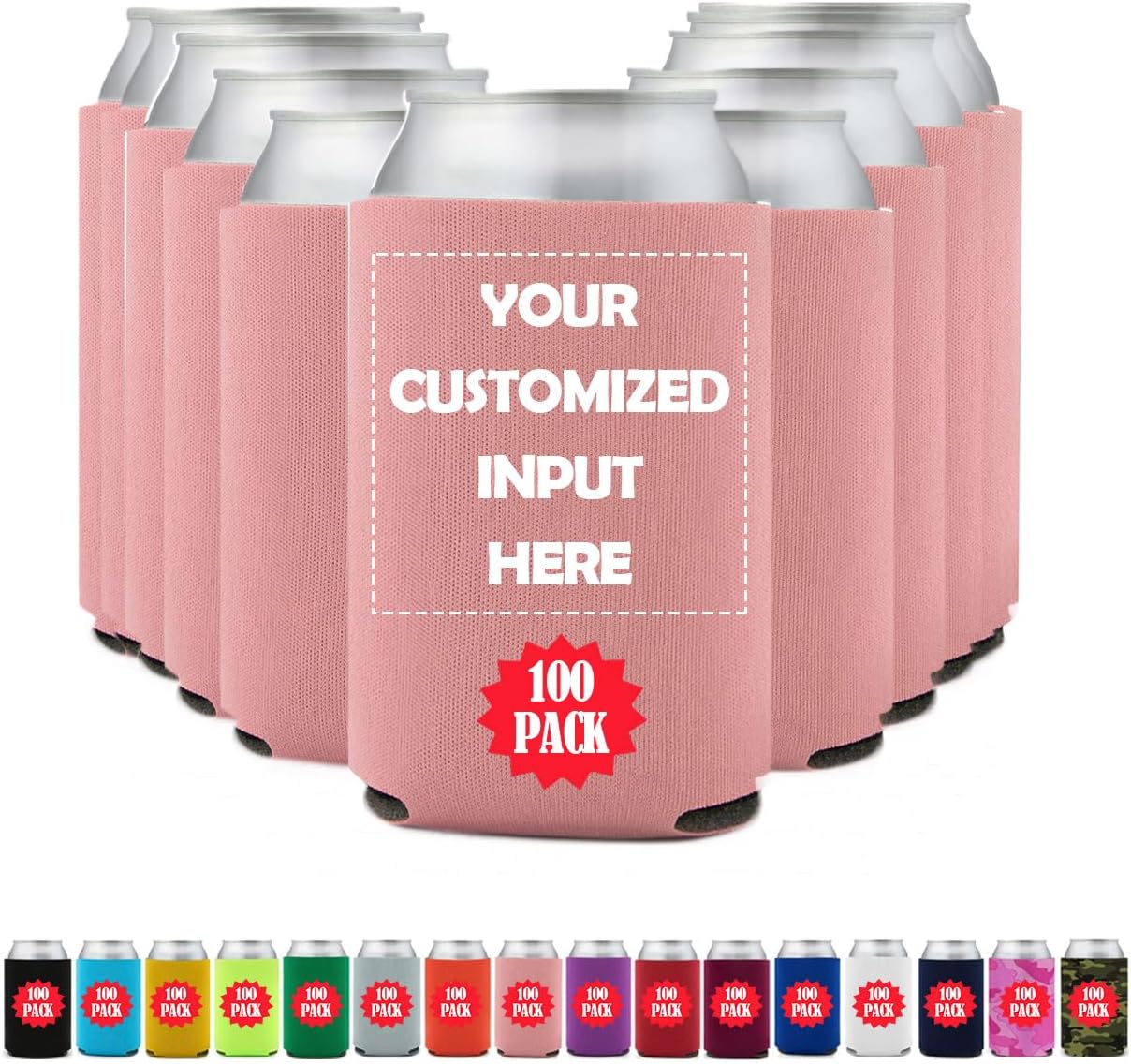 Amazon.com: Personalized Can Cooler Wedding Set of 100,Cold Drink ...