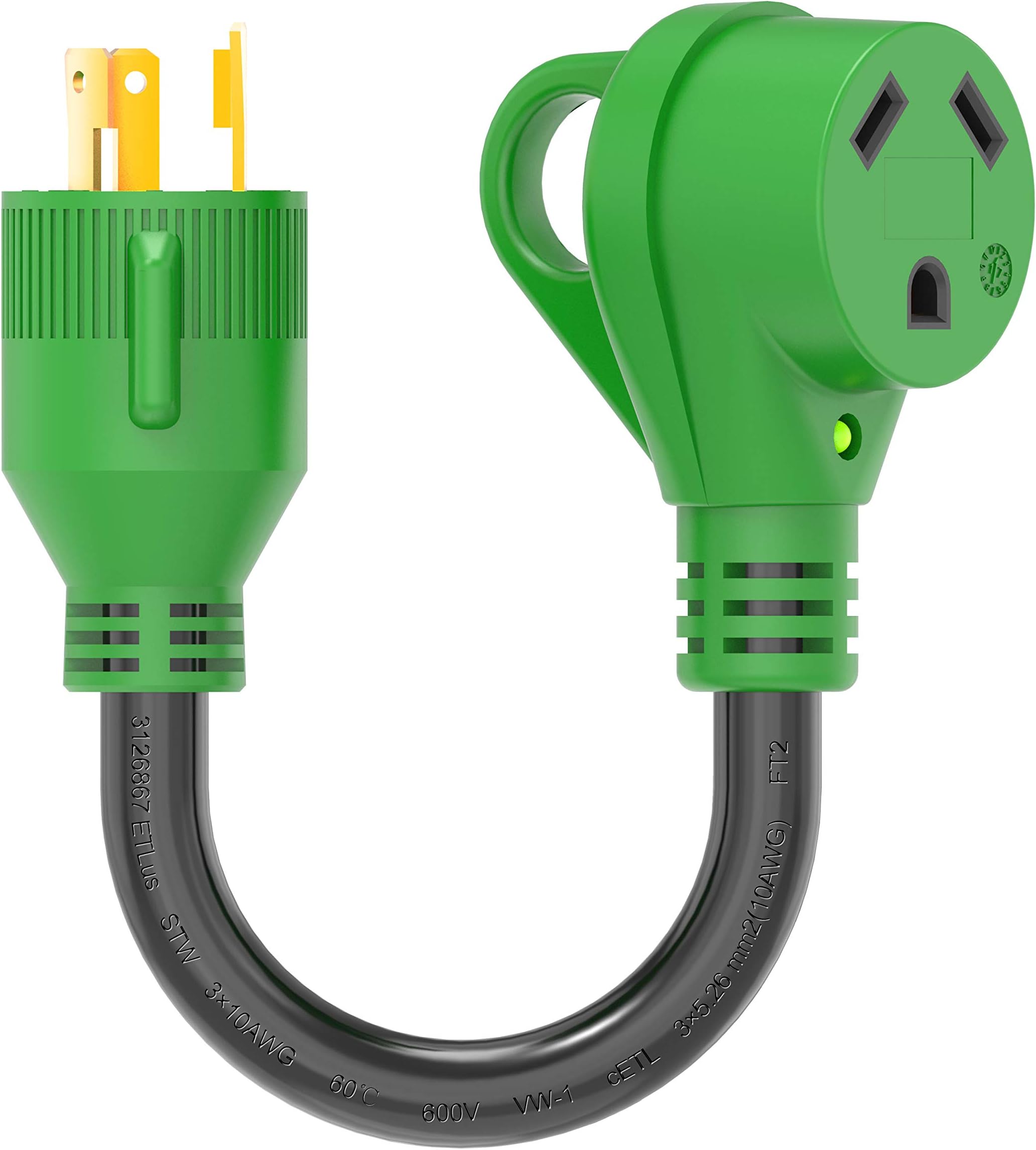 Amazon.com: 3 Prong RV Generator Adapter Cord,NEMA L5-30P to TT-30R,30 ...