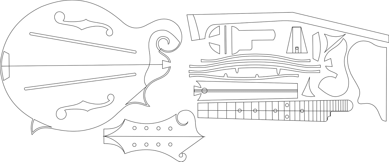 Amazon.com: F style Mandolin Layout Template - Guitar Building ...