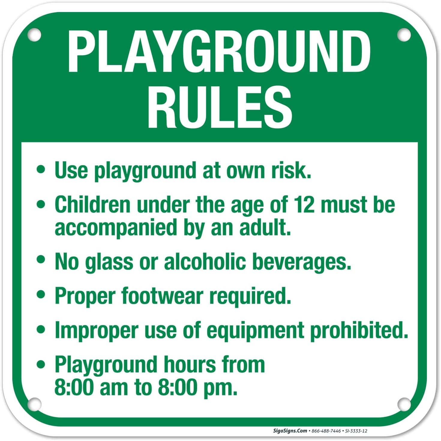 Amazon.com: Agedsign Playground Rules Safety Sign Tin Signs Caution ...