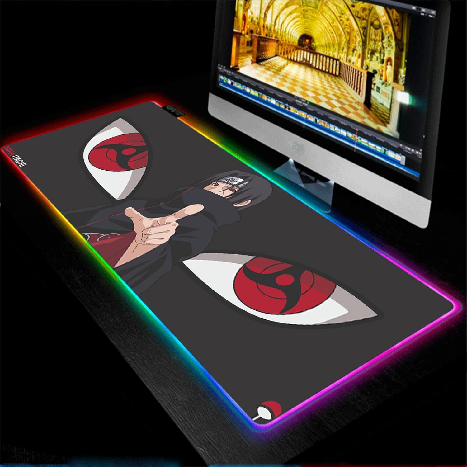 Amazon.com: Gaming Mouse Pads Anime Uchiha Itachi 40x90cm RGB Gaming ...