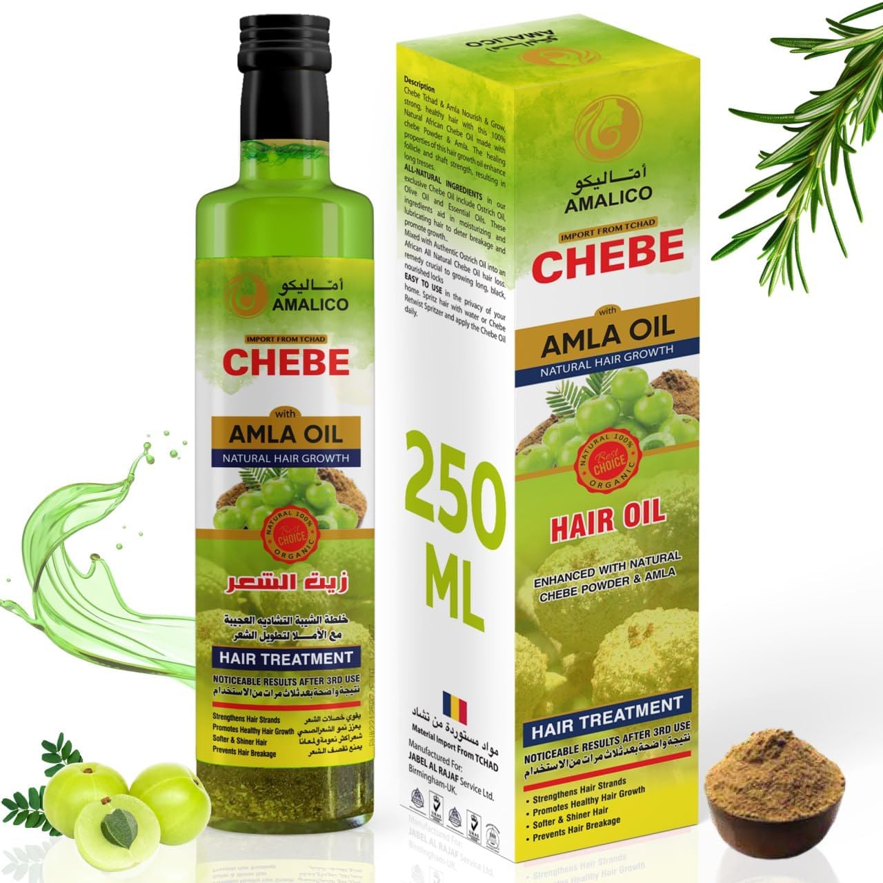 Amazon.com: AMALICO Amla Oil with Chebe Powder for Hair Growth for ...