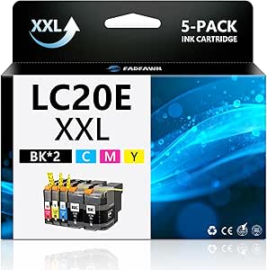 Amazon.com: FADFAWN LC20E XXL Ink Cartridges with Super High Yield ...