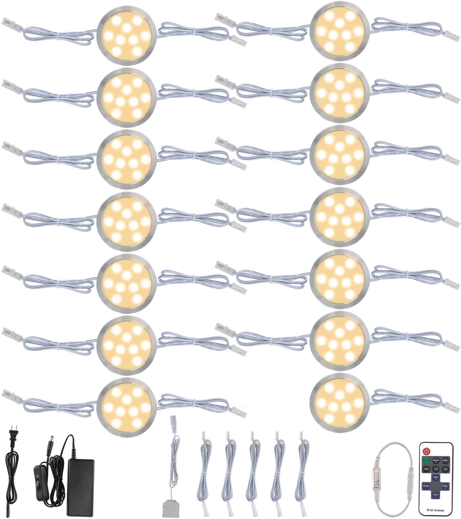 Meigour Hardwired Under Counter Puck Light, Linkable Daisy Chained ...