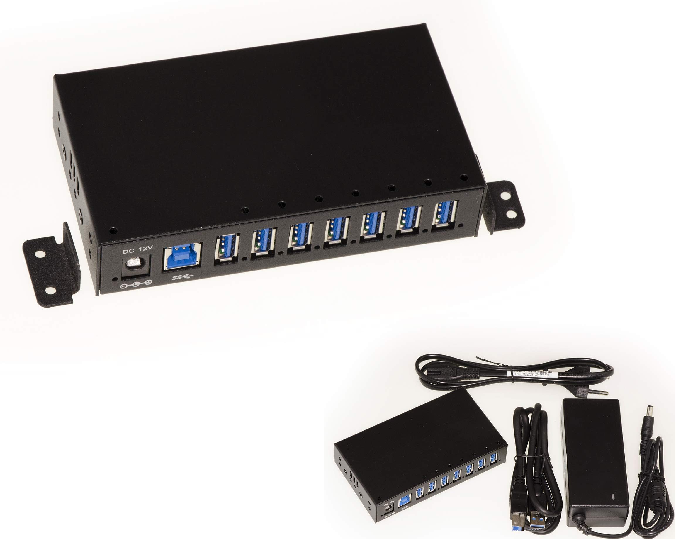 Kalea-INFORMATIQUE Estación de Carga y HUB USB Industrial, 7 Puertos USB3 con alimentación de 3A ...