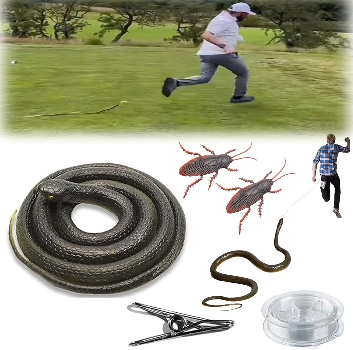 Amazon.com: WHANIDU Snake Prank with String Clip - Clip on Snake Prank ...