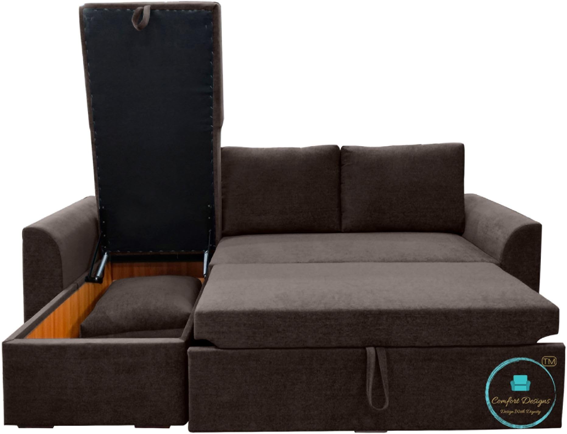 Comfort Designs Suzane Textured Premium Polyester Fabric 4 Seater ...