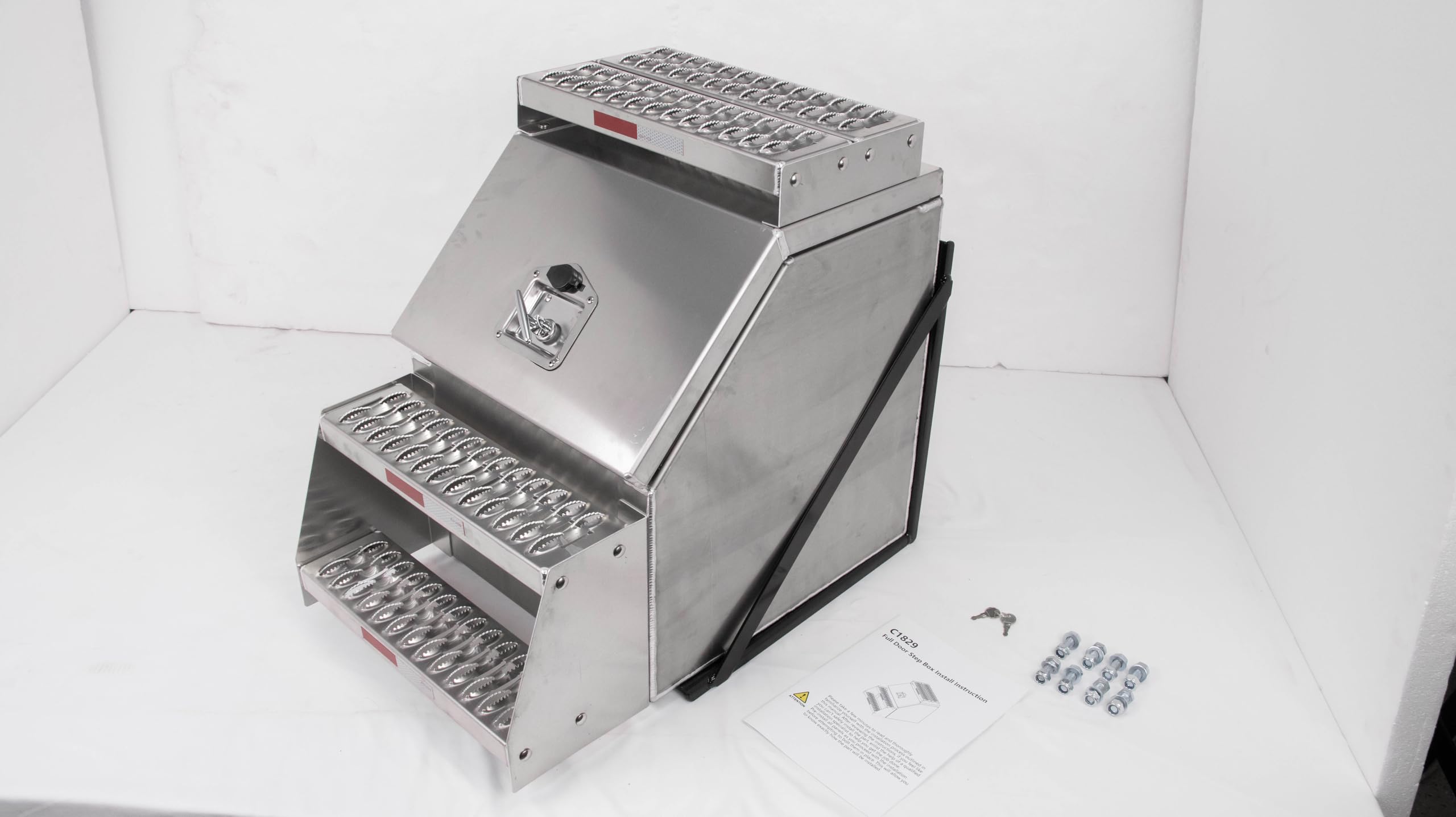 Snapklik.com : Aluminum Side Storage Saddle Step Box Heavy Duty Tool ...