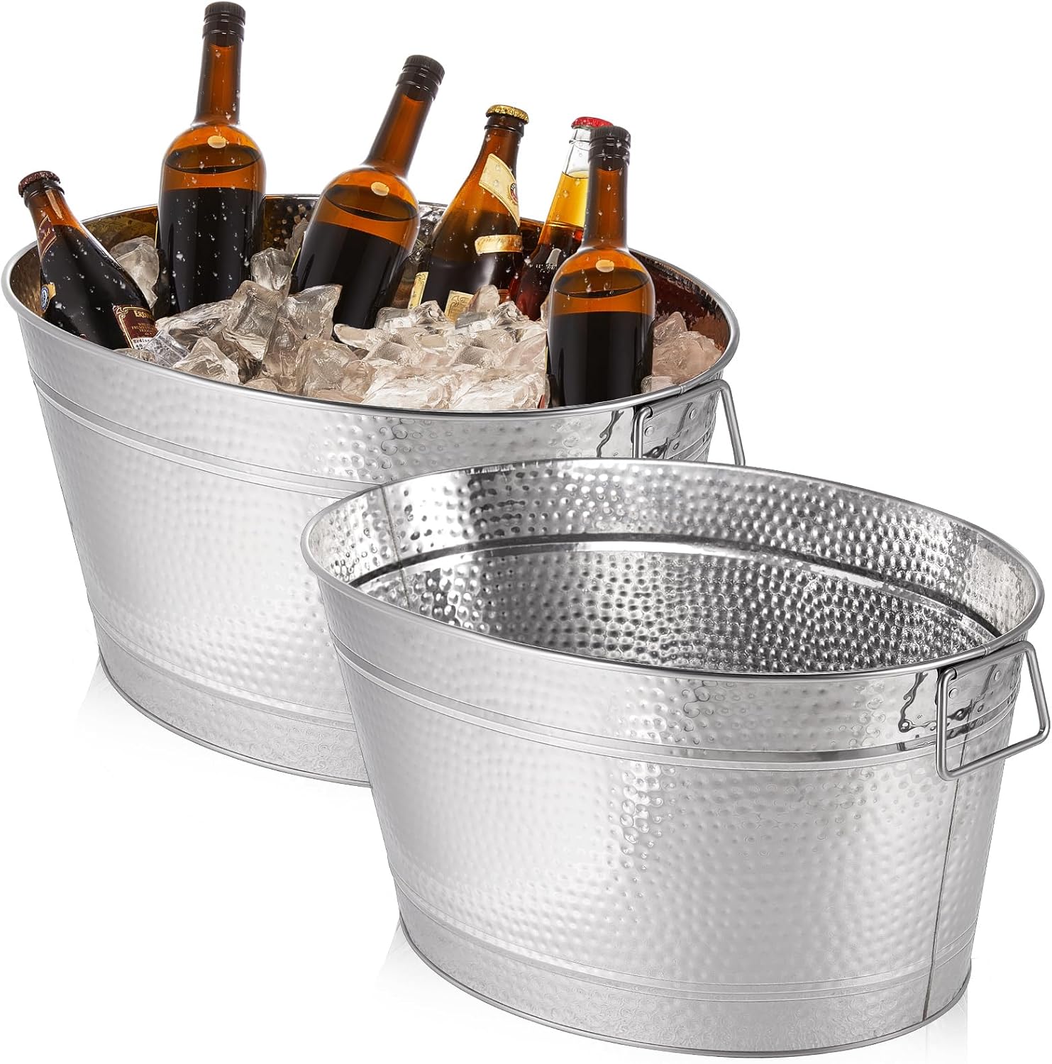 Amazon.com: Uiifan 2 Pieces Galvanized Tub Drink Buckets for Parties ...