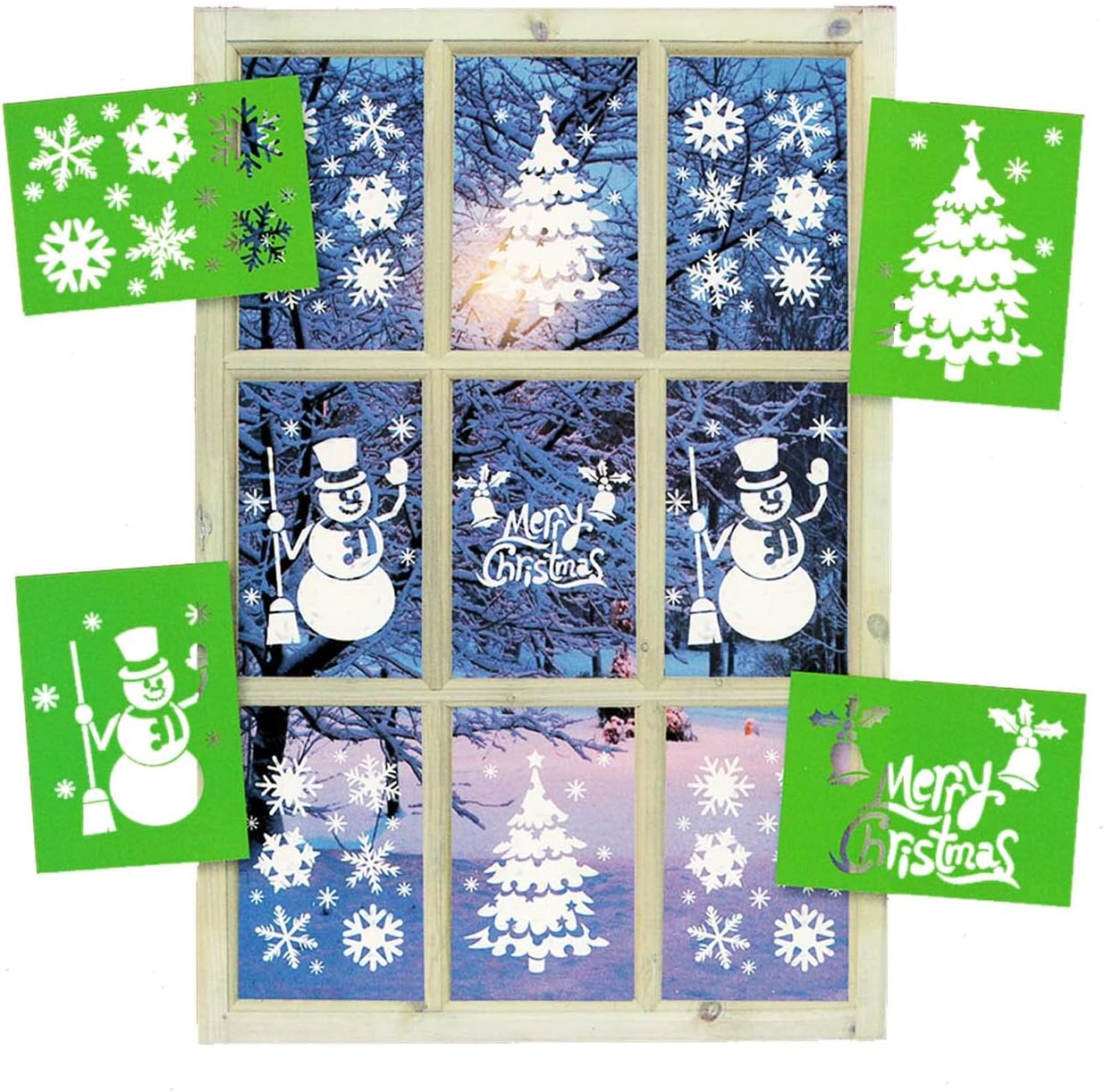 Christmas Window Stencils, Reusable Xmas Stencils for Windows ...