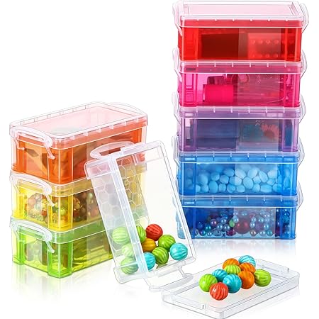 Amazon.com: BTSKY 6 Colors Mini Small Plastic Storage Box with Locking ...