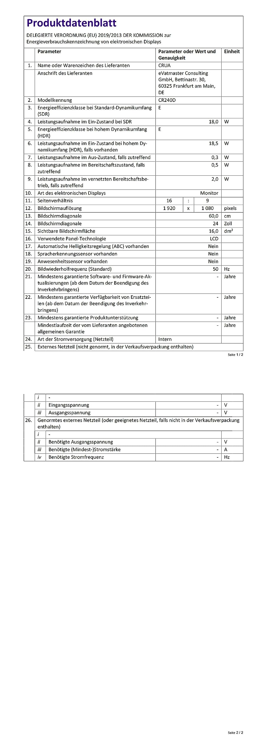 CRUA 24 Inch Curved Gaming Monitor, 165 Hz 2800R 99% sRGB Professional ...