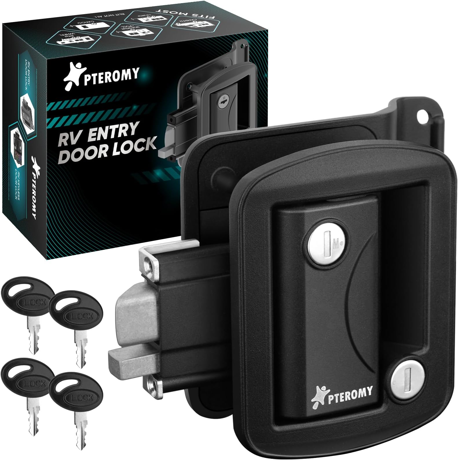 Amazon.com: FASTEC White Leonardo RV/Camper Trailer Entry Door Lock ...